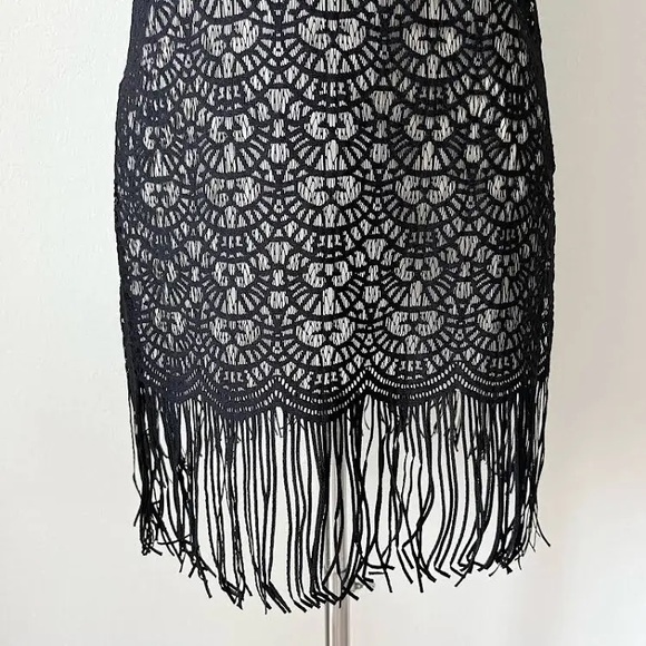 Agent Provocateur Swim Lagent By Agent Provocateur Karrie Black Lace Fringe Swim Cover Up
